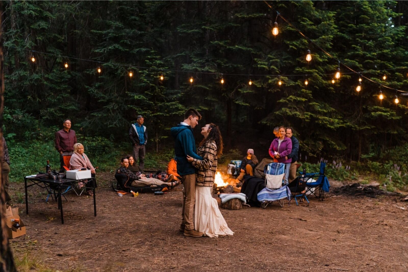 Camping Wedding in Washington State - Between the Pine