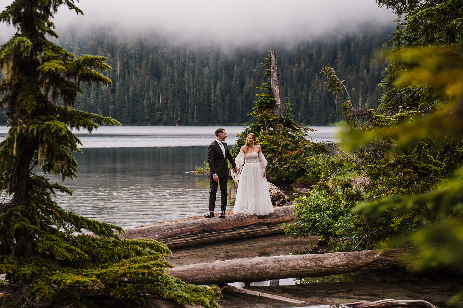 Adventurous Mt Rainier Wedding in the Summer - Between the Pine