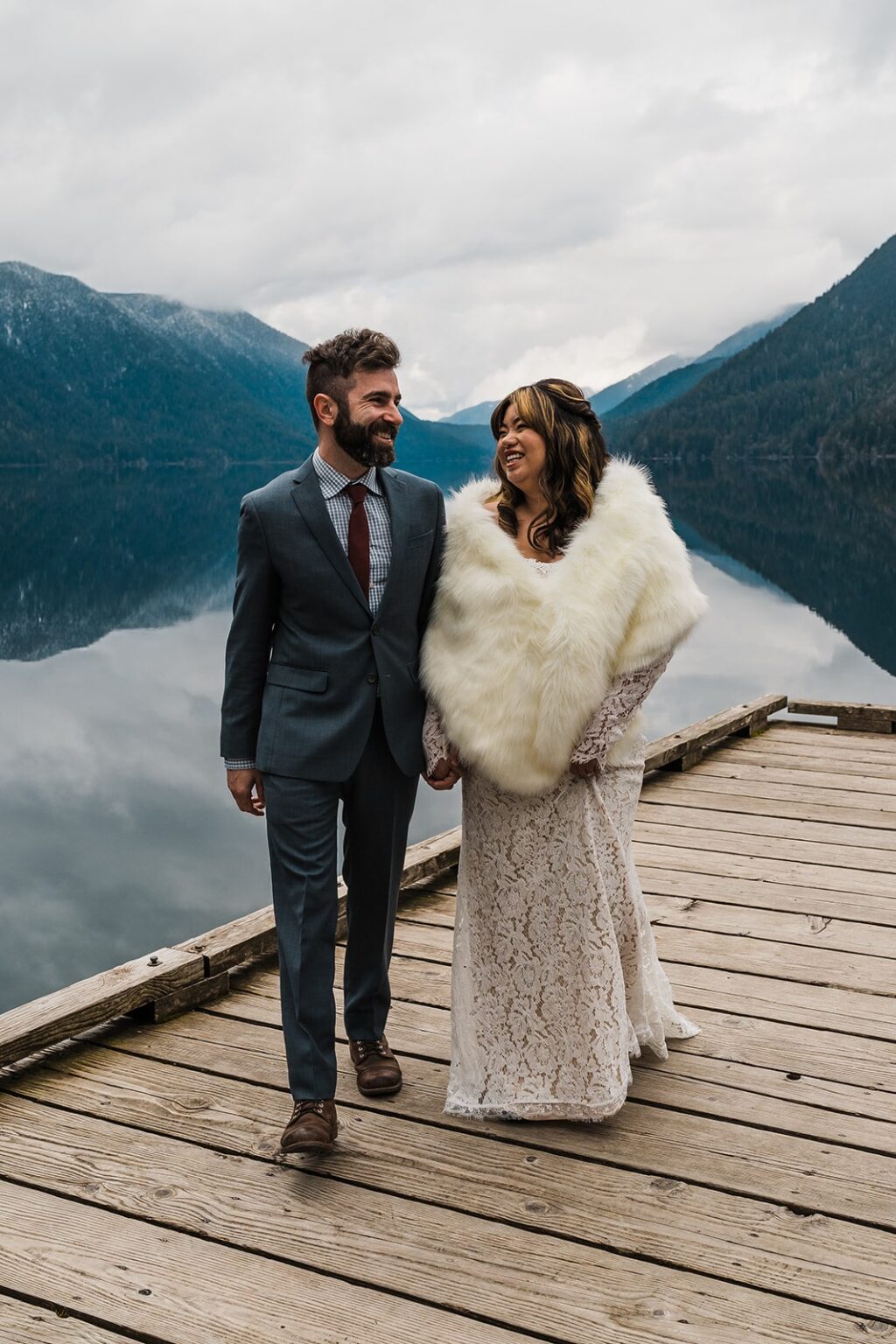 Moody Spring Elopement in Washington State - Between the Pine